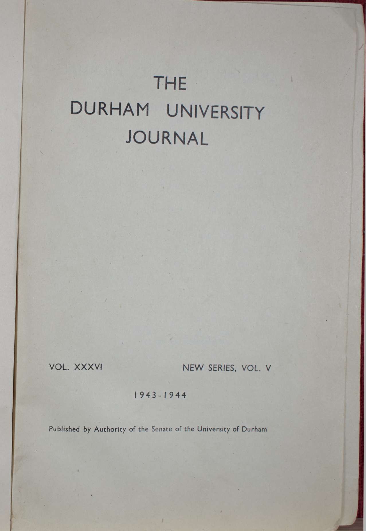 Durham University Journal volume 36