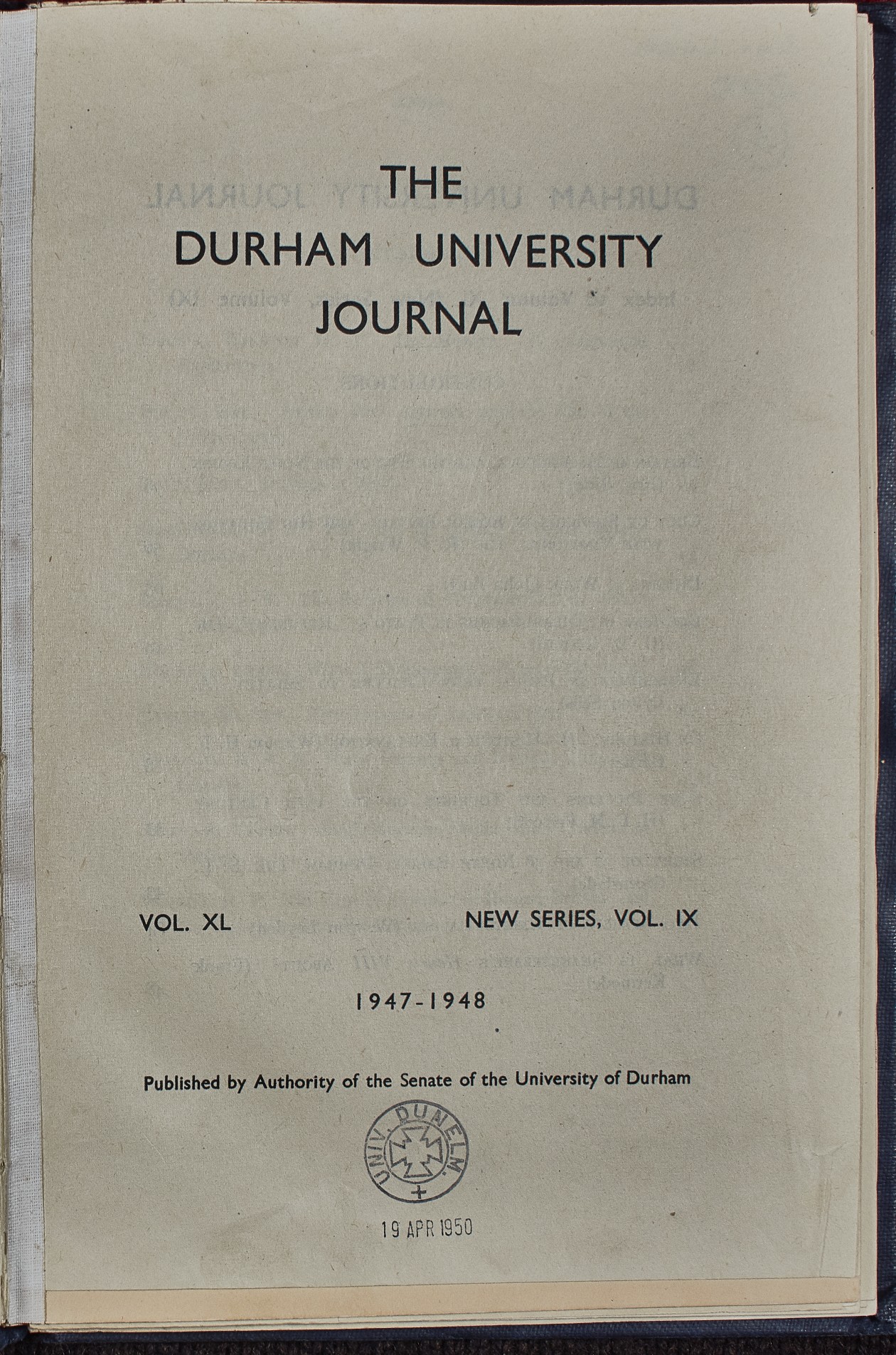 Durham University Journal volume 40