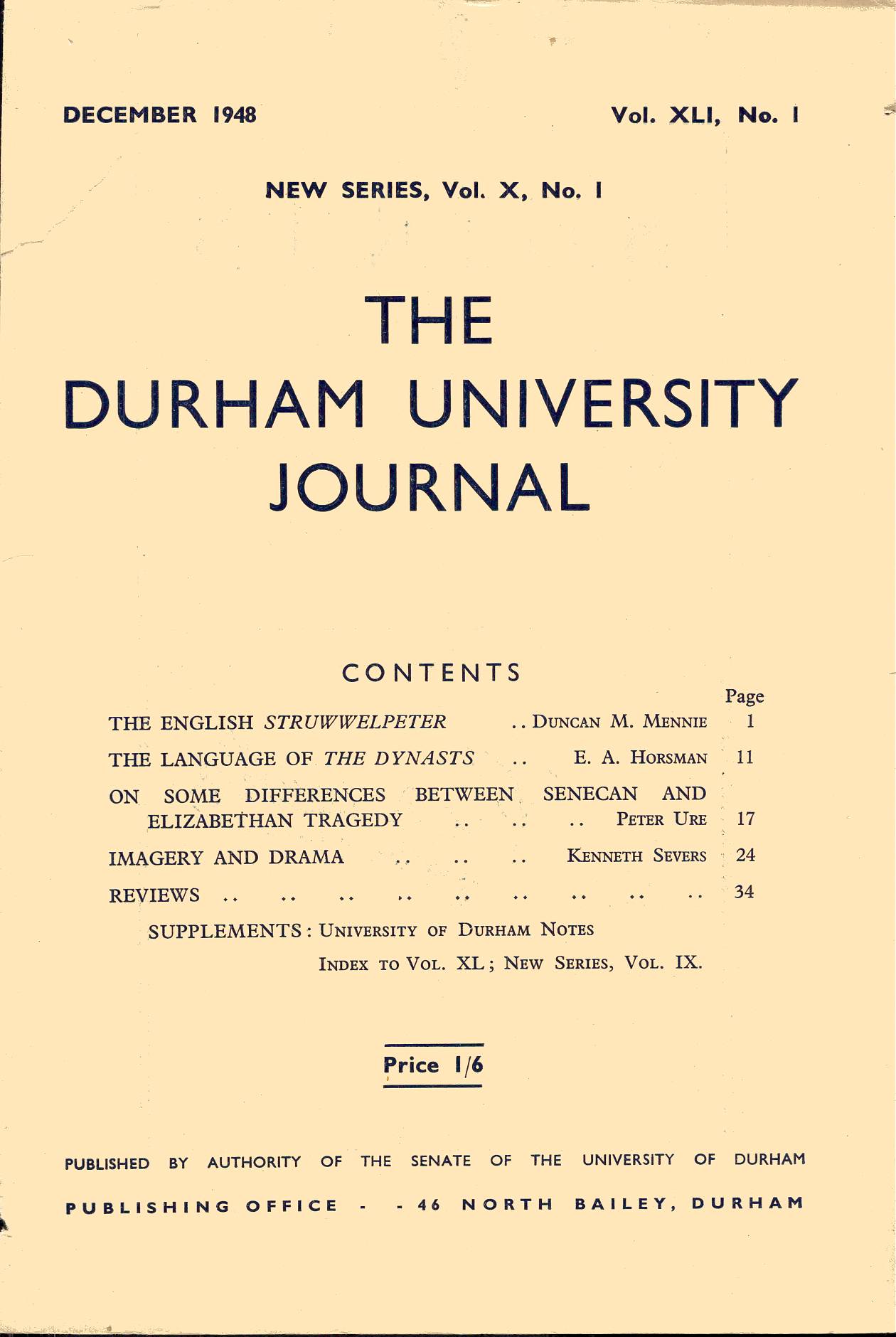 Durham University Journal volume